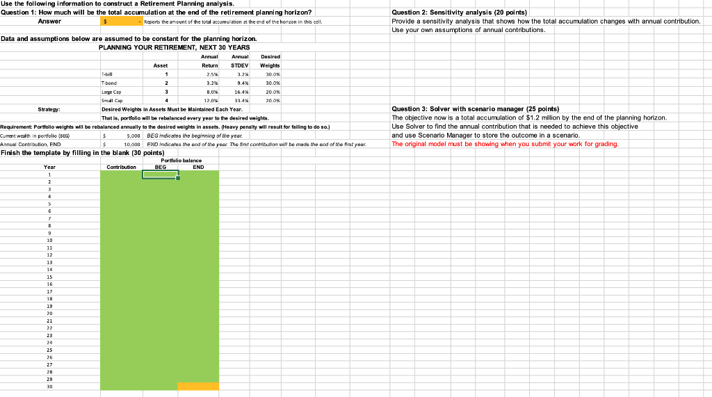 Use the following information to construct a | Chegg.com