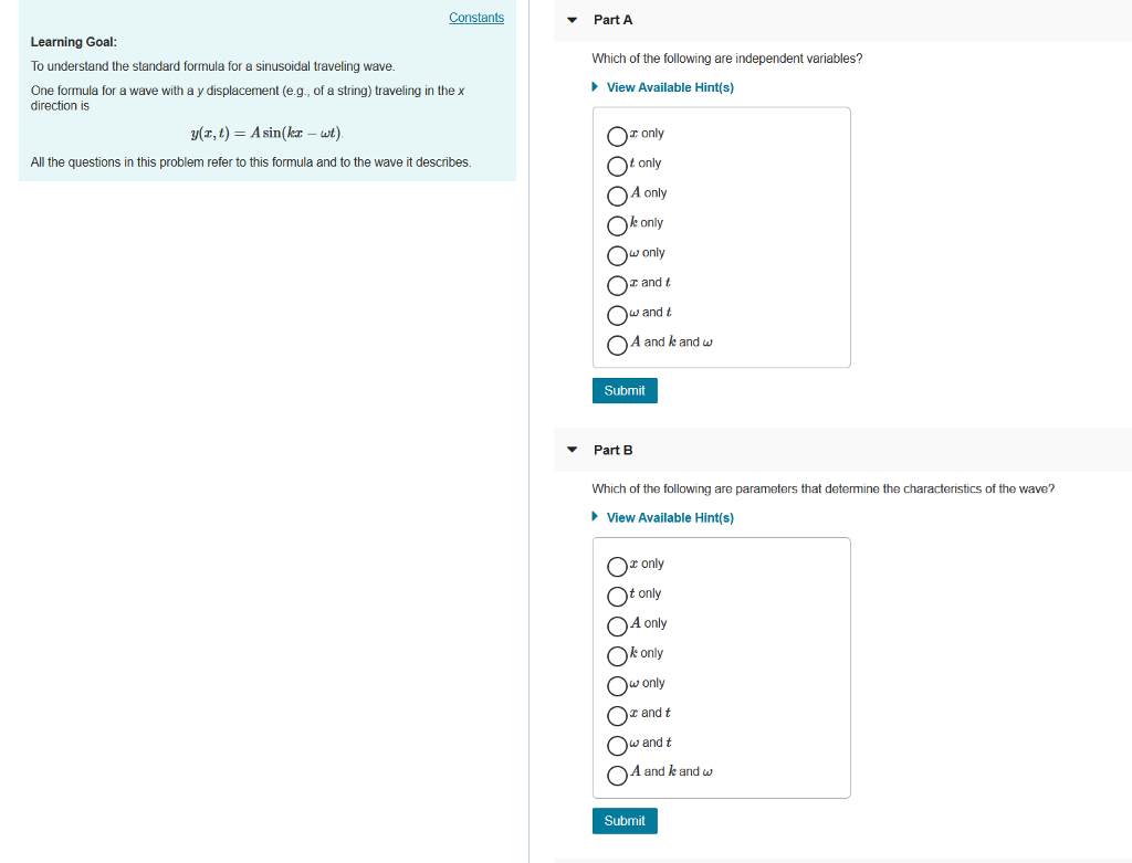Solved Constants Part A Learning Goal To understand the | Chegg.com Solved Constants Part A Learning Goal To understand the | Chegg.com