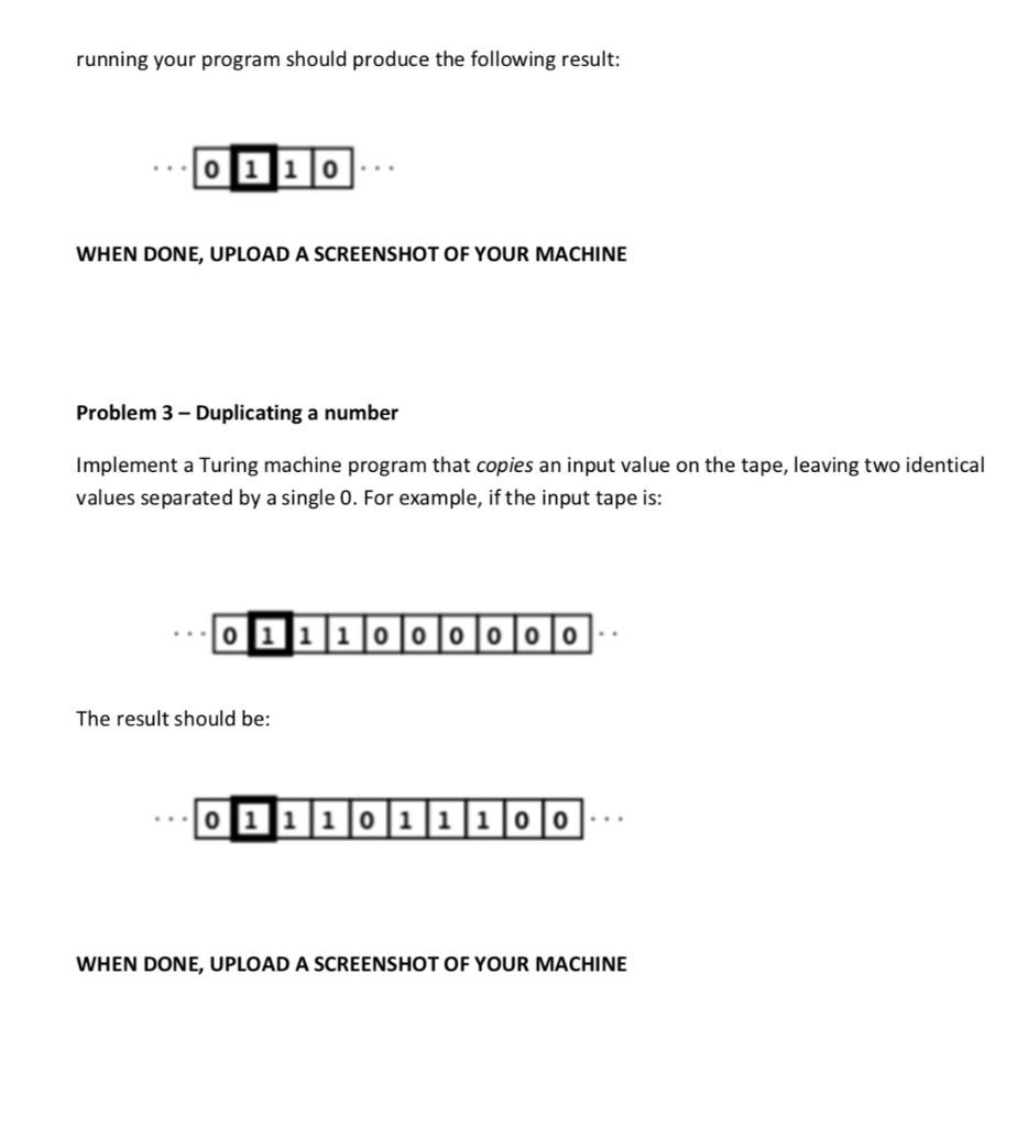Using a Turing Machine You may complete these | Chegg.com