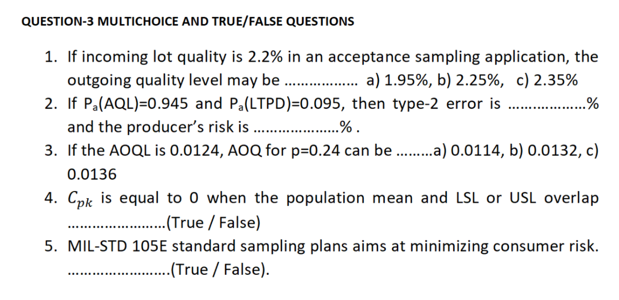 Solved QUESTION-3 MULTICHOICE AND TRUE/FALSE QUESTIONS 1. If | Chegg.com