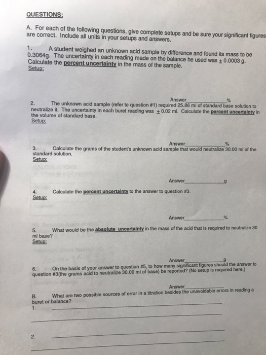 Solved For each of the following questions, give complete | Chegg.com