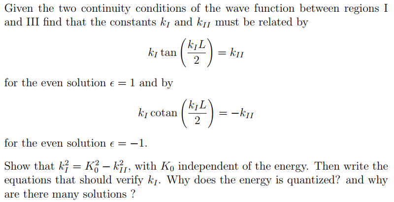 Solved Given the two continuity conditions of the wave | Chegg.com