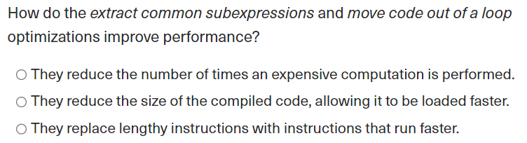 Solved ow do the extract common subexpressions and move code | Chegg.com