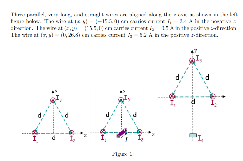 Solved Three parallel, very long, and straight wires are | Chegg.com
