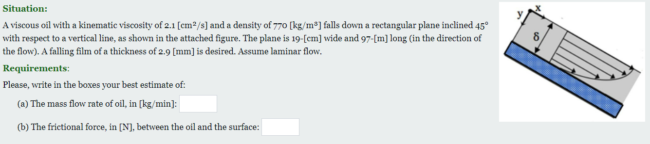 Solved Situation: 8 A viscous oil with a kinematic viscosity | Chegg.com