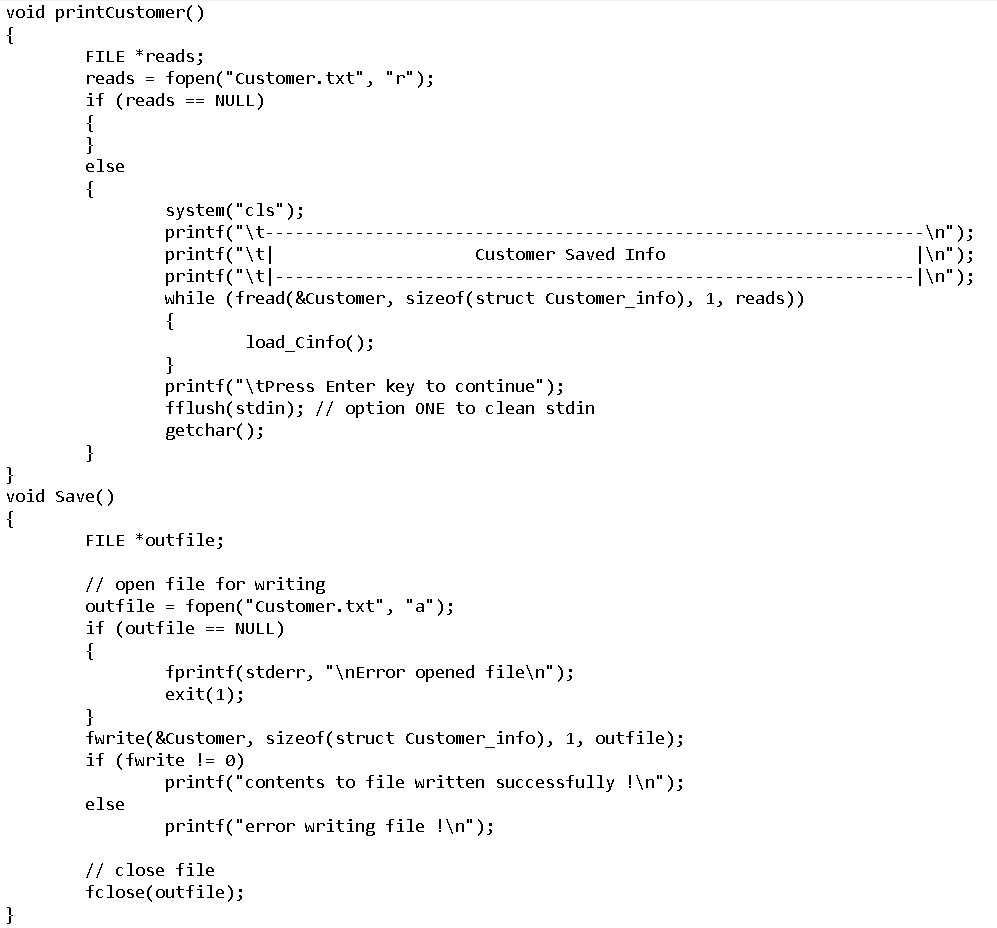 Solved #include #include #include 1/save and get customer | Chegg.com