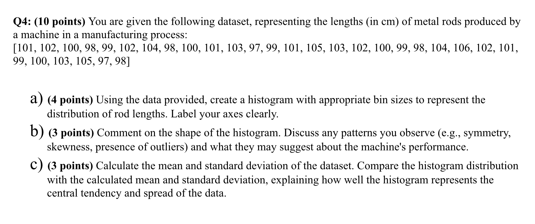 Solved Q4: (10 ﻿points) ﻿You are given the following | Chegg.com