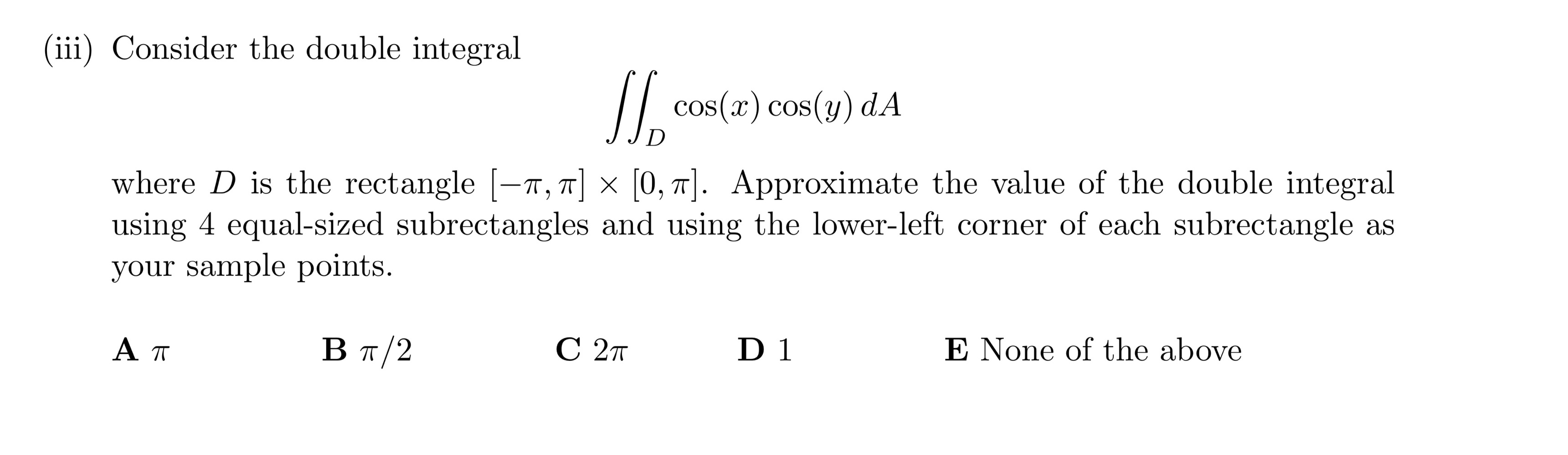 Solved (iii) ﻿Consider the double | Chegg.com