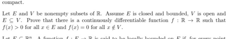 Solved compact.Let E ﻿and V ﻿be nonempty subsets of R. | Chegg.com