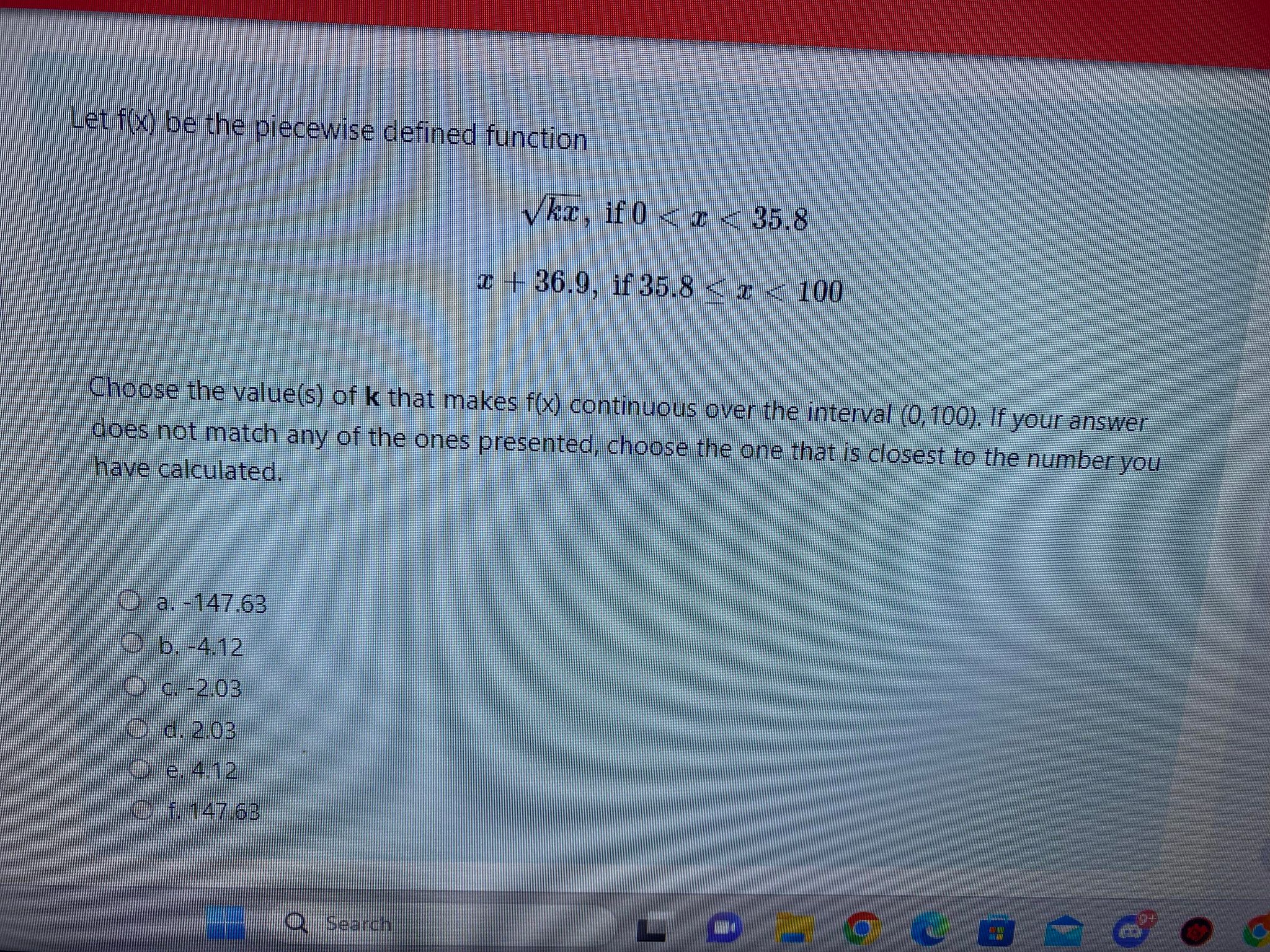 Solved Let \\( f(x) \\) be the piecewise defined function | Chegg.com