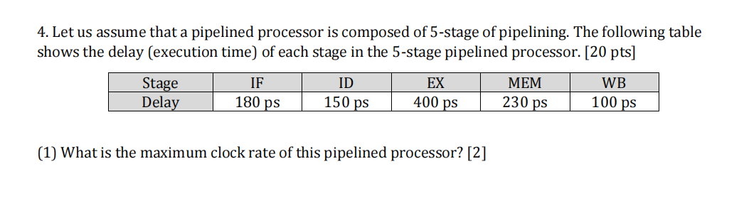 Solved 4. Let us assume that a pipelined processor is | Chegg.com