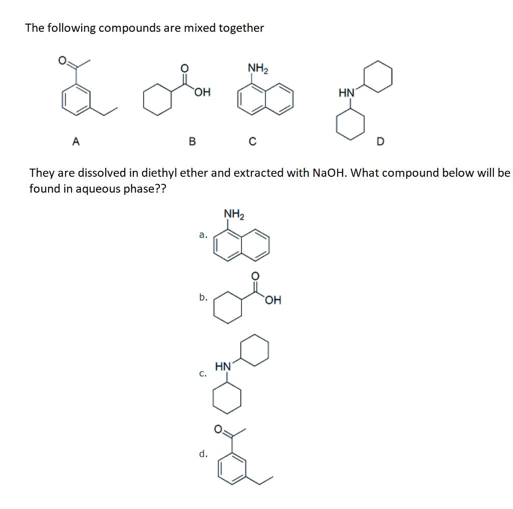 Solved The following compounds are mixed together NH2 They | Chegg.com