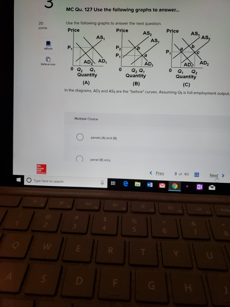 MC Qu. 127 Use the following graphs to answer... Use | Chegg.com