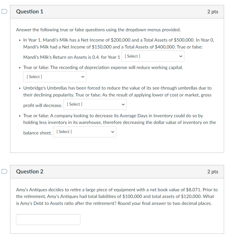 Solved Answer the following true or false questions using | Chegg.com