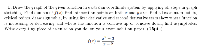 Solved 1. Draw the graph of the given function in cartesian | Chegg.com