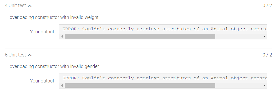 Solved overloading constructor with invalid weight 5:Unit | Chegg.com