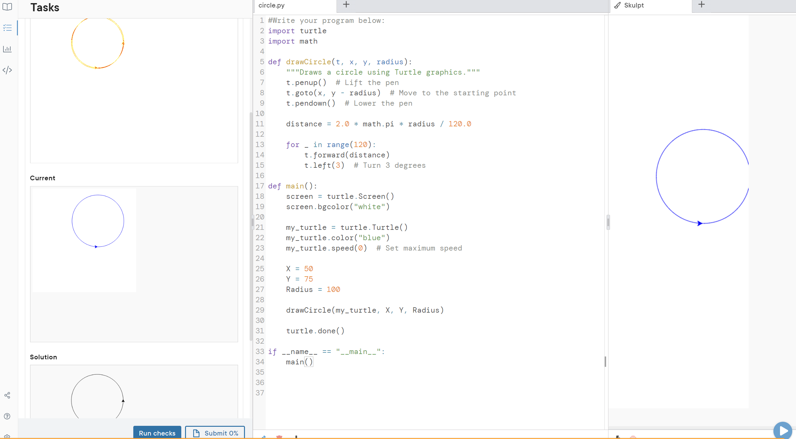 Solved Define a function drawCircle. This function should | Chegg.com