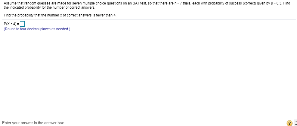 Solved Assume that random guesses are made for seven | Chegg.com