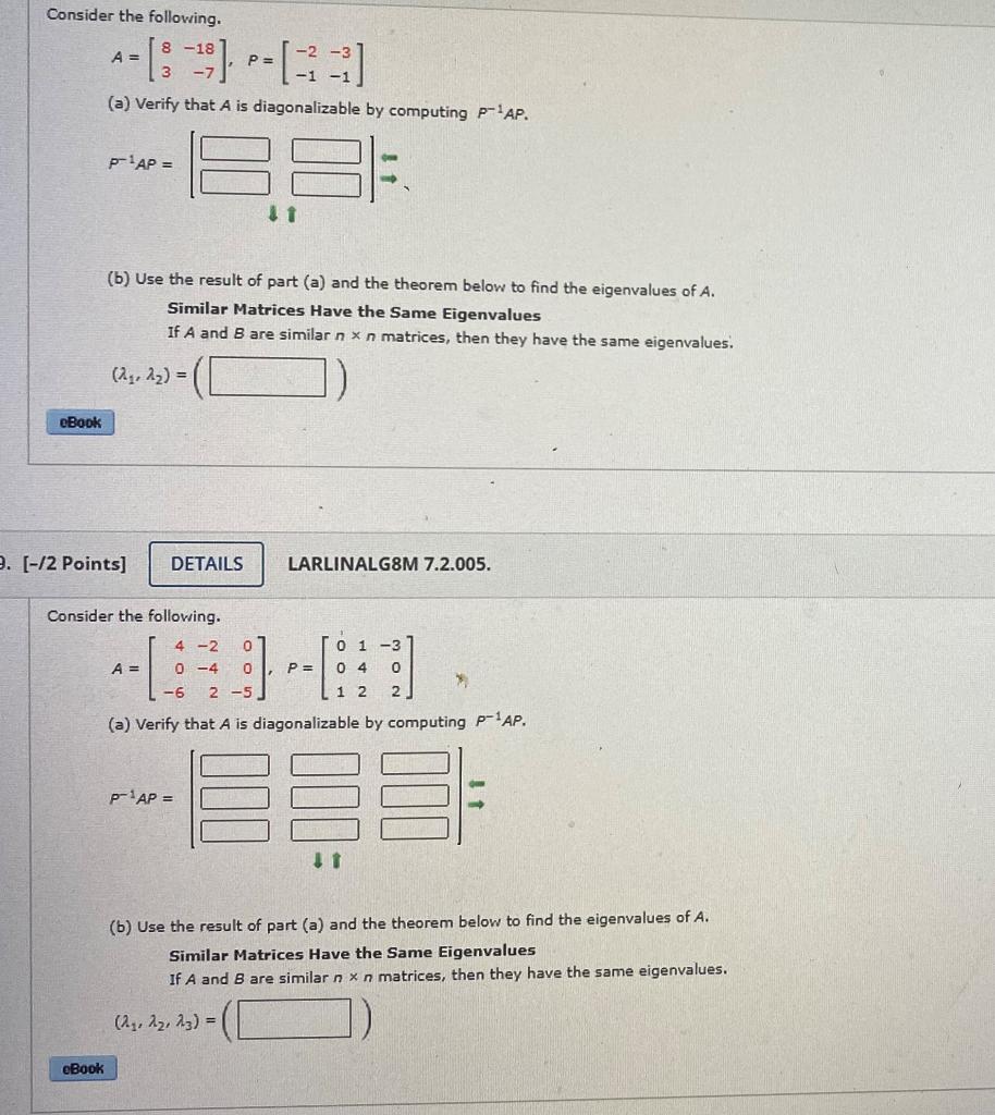 Solved Consider the following. A= P= (a) Verify that A is | Chegg.com