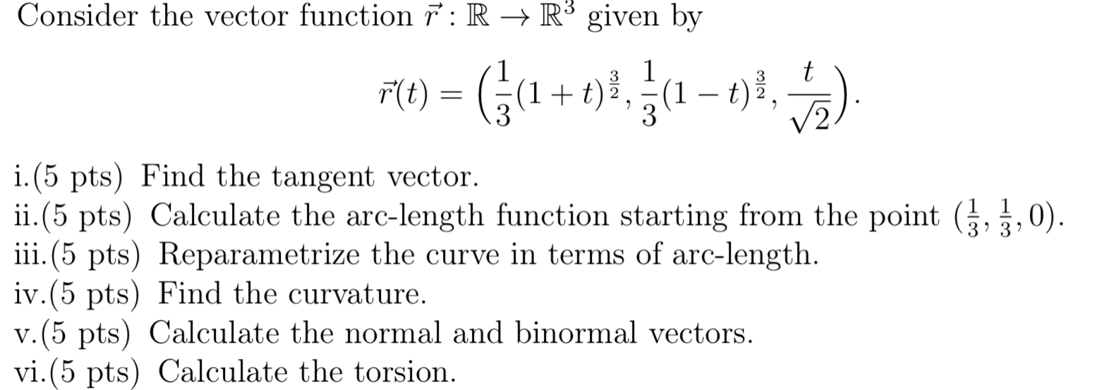 Solved Consider the vector function r : R + R' given by F(t) | Chegg.com