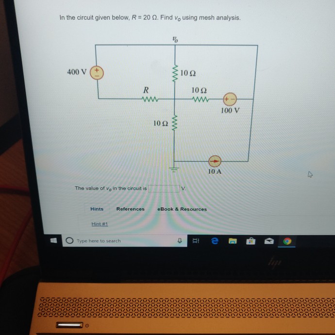 Solved In the circuit given below, R-20 Ω. Find vo using | Chegg.com