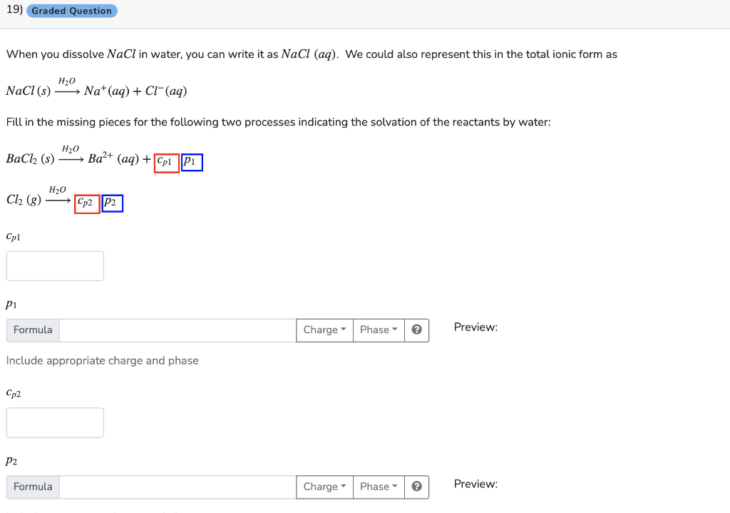 Solved When you dissolve NaCl in water, you can write it as | Chegg.com