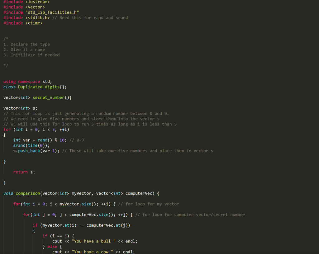 Solved (40 points) Implement the game "Bulls and Cows." The | Chegg.com