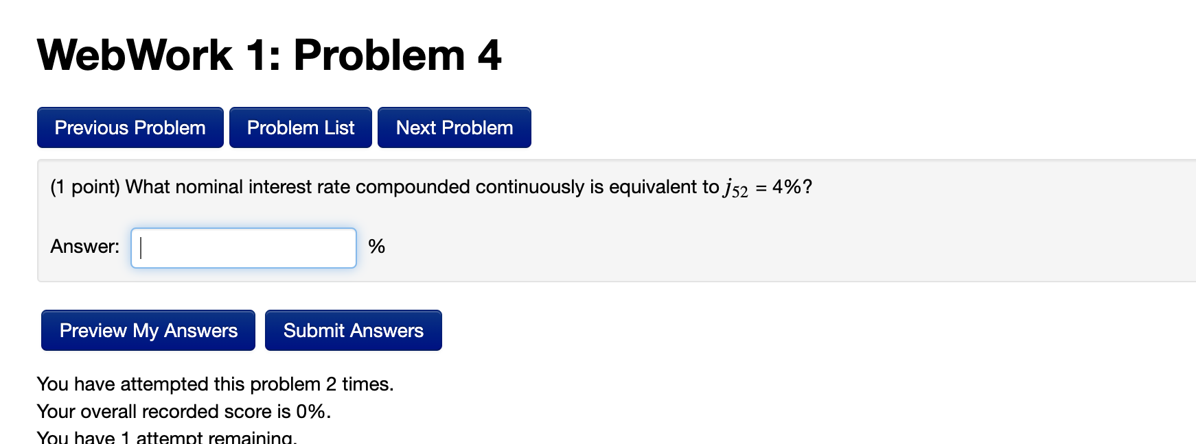 Solved WebWork 1: Problem 4 Previous Problem Problem List | Chegg.com Solved WebWork 1: Problem 4 Previous Problem Problem List | Chegg.com
