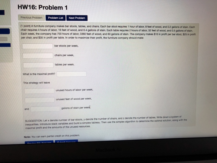 Solved HW16: Problem 1 Previous Problem Problem List Next | Chegg.com