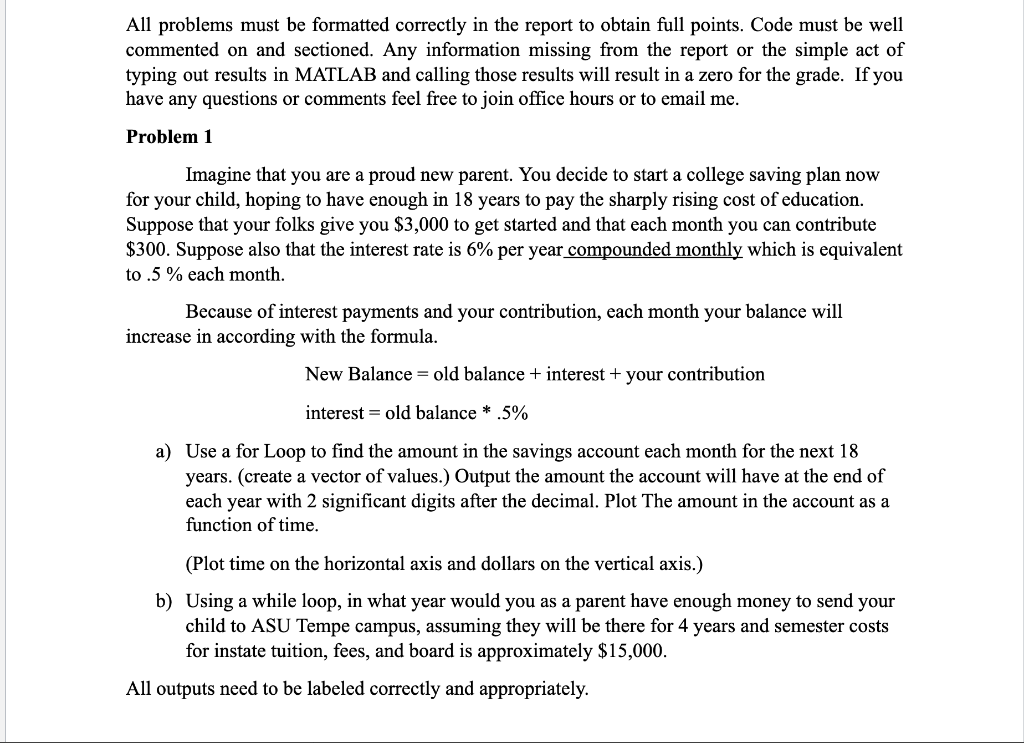 All problems must be formatted correctly in the | Chegg.com