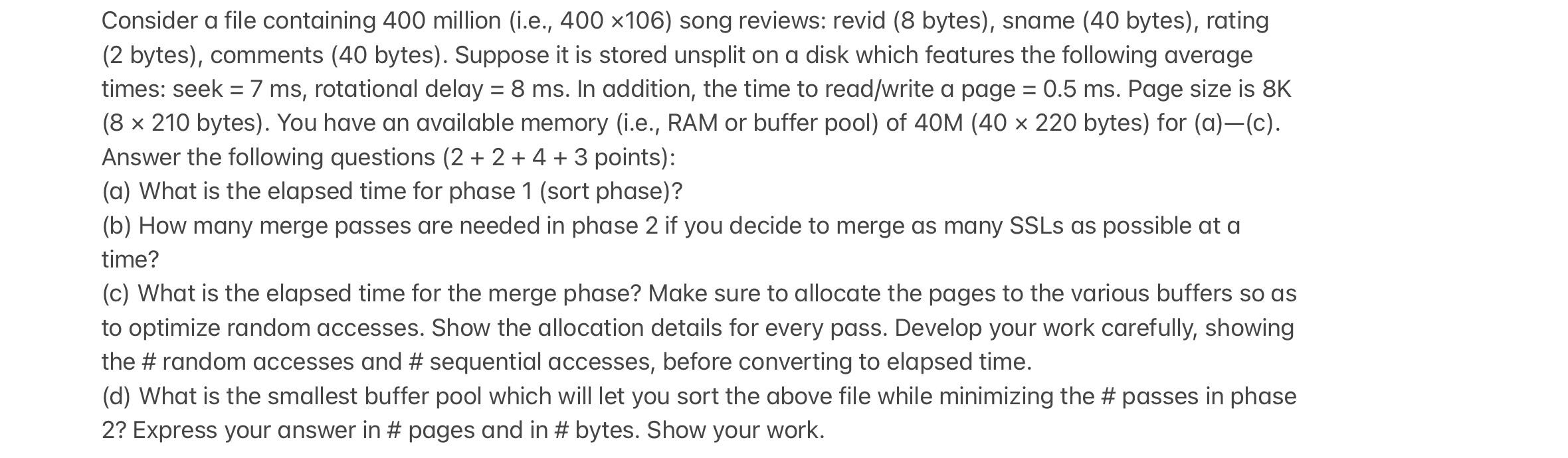 Solved Consider a file containing 400 million (i.e., 400×106 | Chegg.com