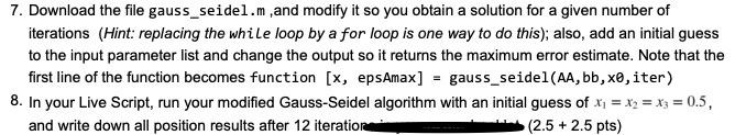 7 Download The File Gauss Seidel M And Modify It So