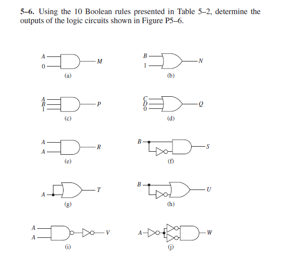Solved 5-6. Using the 10 Boolean rules presented in Table | Chegg.com