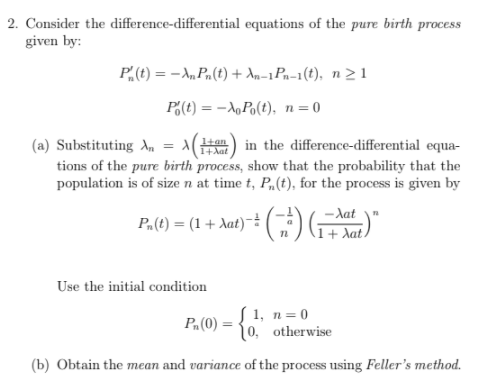 Solved 2. Consider the difference-differential equations of | Chegg.com
