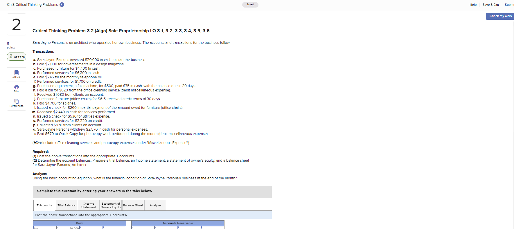 Solved Critical Thinking Problem 3.2 (Algo) Sole | Chegg.com
