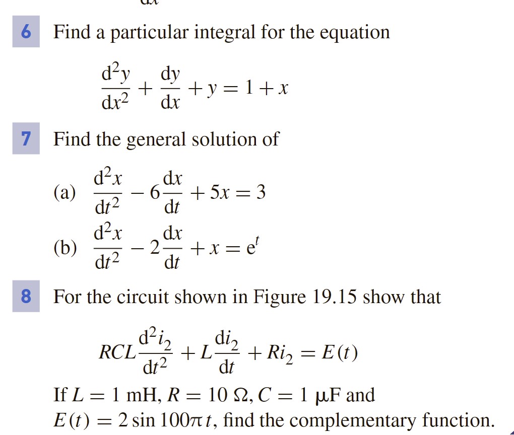 Solved Find a particular integral for the equation dx2d2y+ | Chegg.com