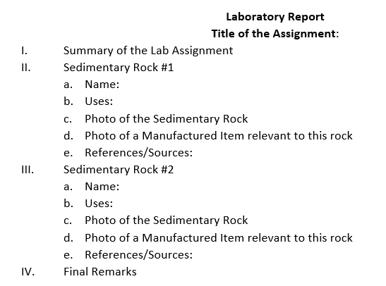 Solved the following is the template for the sedimentary | Chegg.com