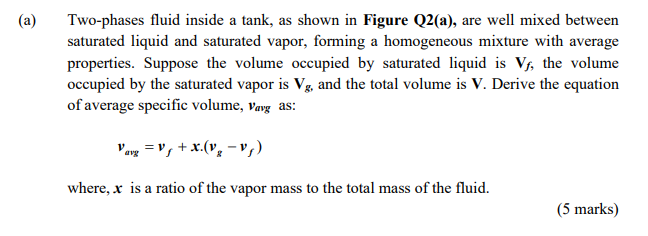 Solved Figure Q2(a)Two-phases fluid inside a tank, as shown | Chegg.com