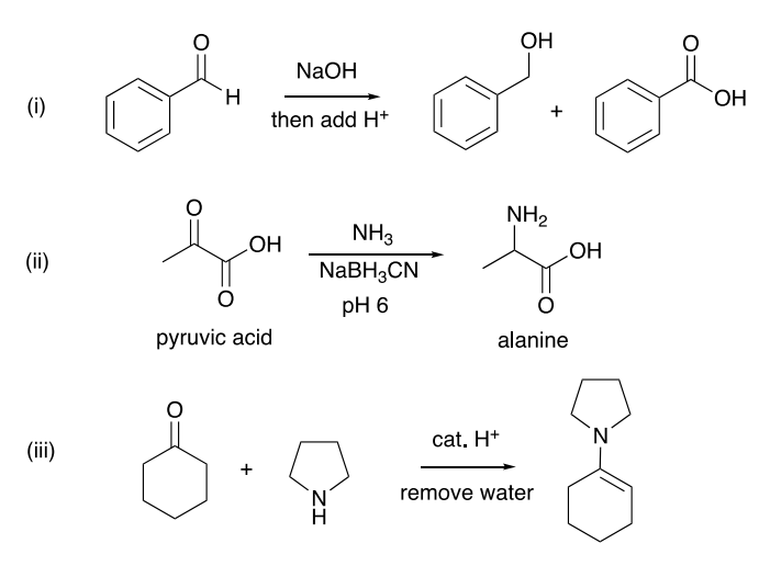 Solved (i) (ii) (iii) H NaOH then add H+ NH3 NaBH3CN pH 6 OH | Chegg.com