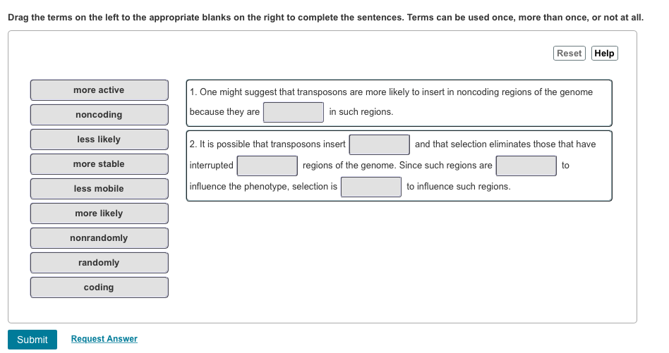 Solved Drag The Terms On The Left To The Appropriate Blanks