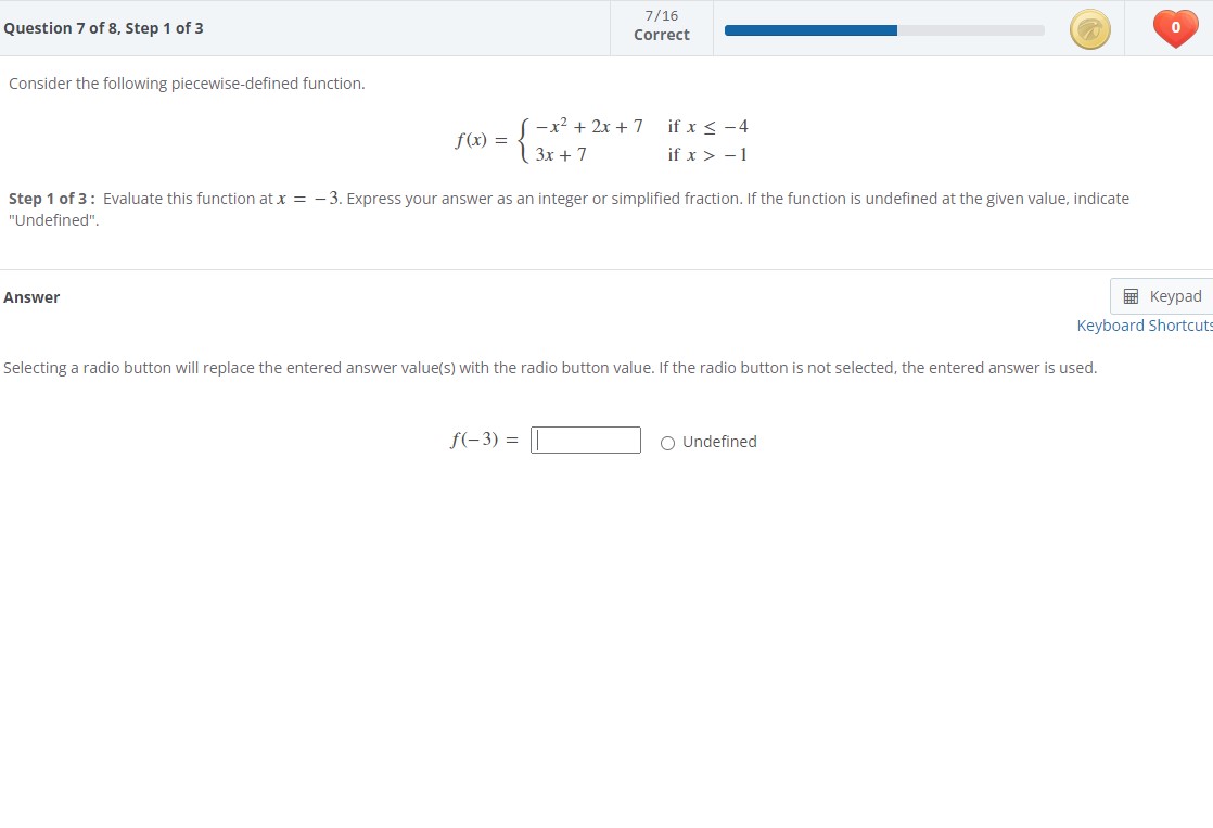 Solved Consider the following piecewise-defined function. | Chegg.com Solved Consider the following piecewise-defined function. | Chegg.com