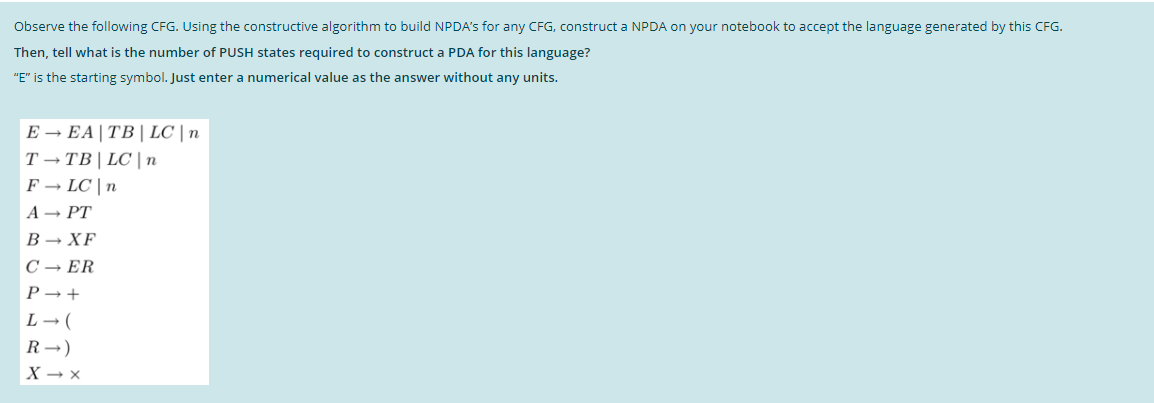 Solved Observe the following CFG. Using the constructive | Chegg.com