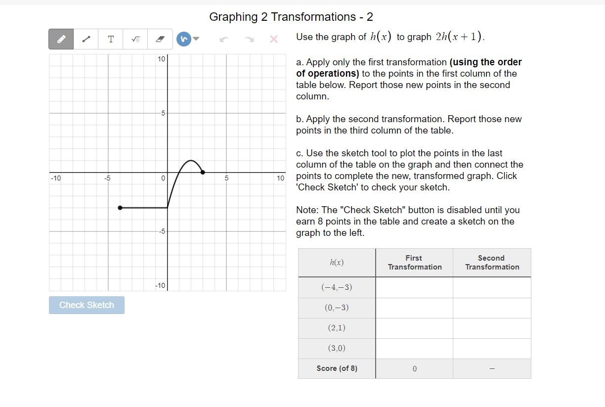 Solved Graphing 2 Transformations - 2 Use the graph of h(x) | Chegg.com