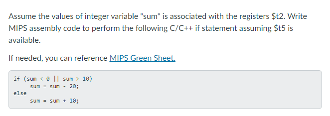 Solved Assume The Values Of Integer Variable Sum Is 5316