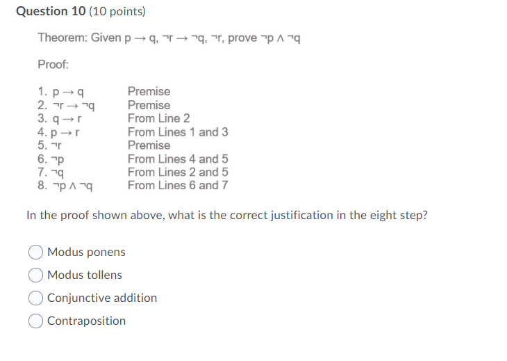 Solved Question 1 (10 points) Saved Which of the following | Chegg.com