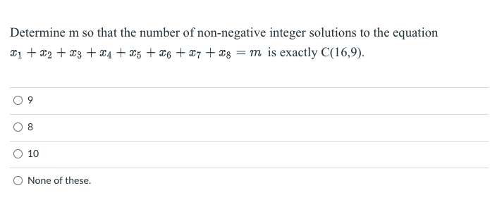 Solved Determine m so that the number of non-negative | Chegg.com