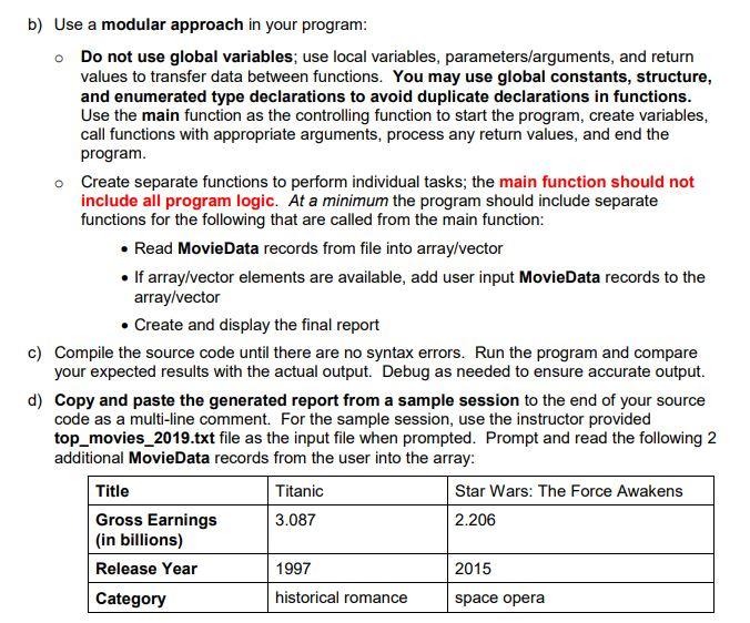 Solved On your own, create a C++ program to use the | Chegg.com