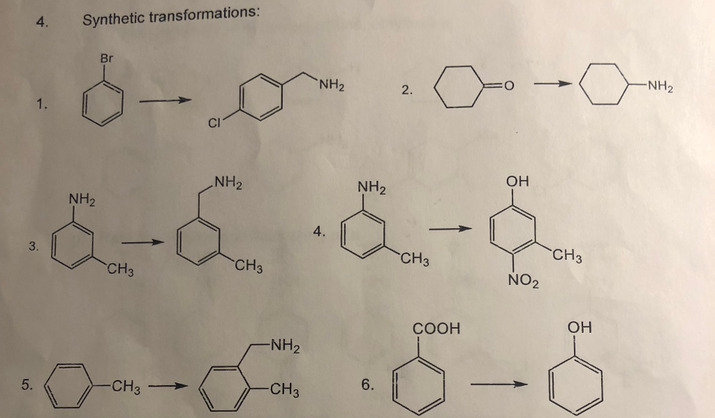 Solved Synthetic transformations: Br "NH2 -NH2 NH2 NH2 OH | Chegg.com