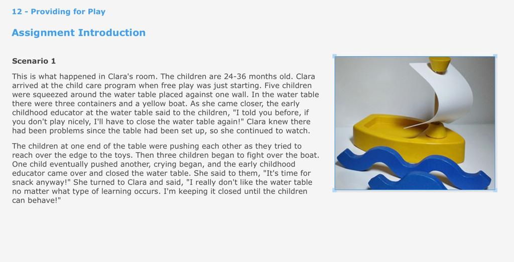 Solved 12 - Providing for Play Assignment Introduction | Chegg.com