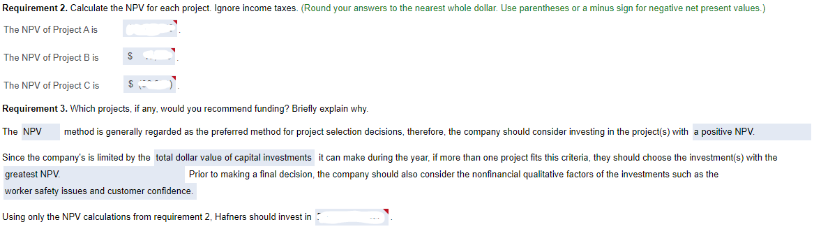 Solved an analysis of the three projects under consideration | Chegg.com
